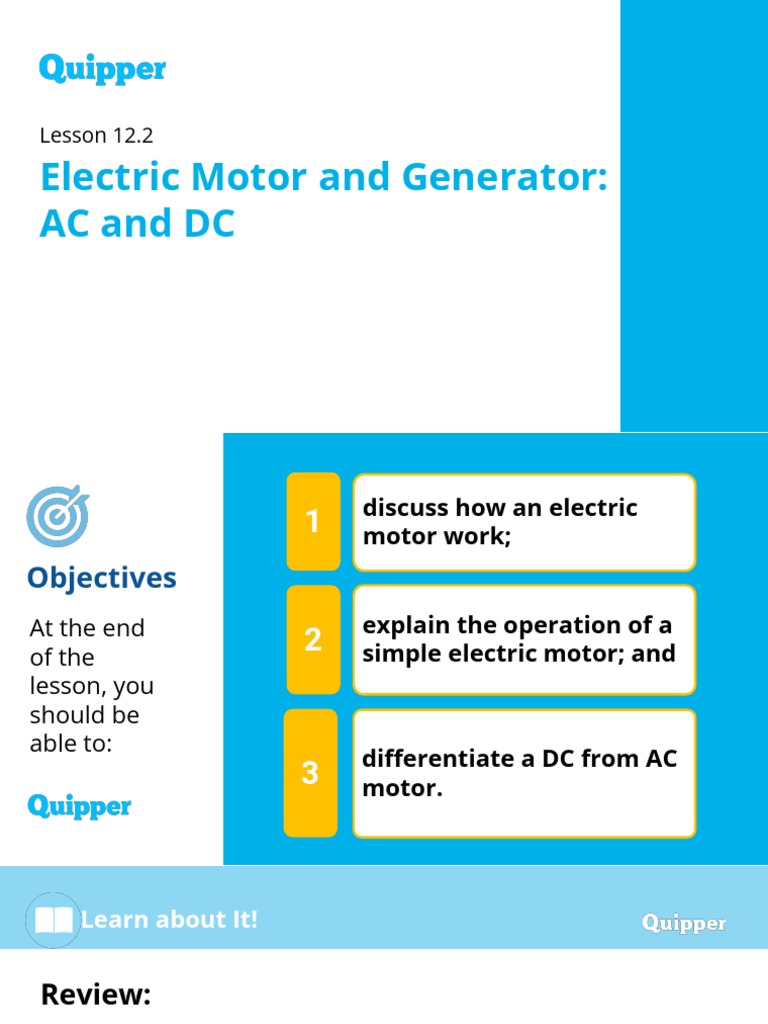 Science 10 12.2 Electric Motor and Generators | PDF | Electric ...