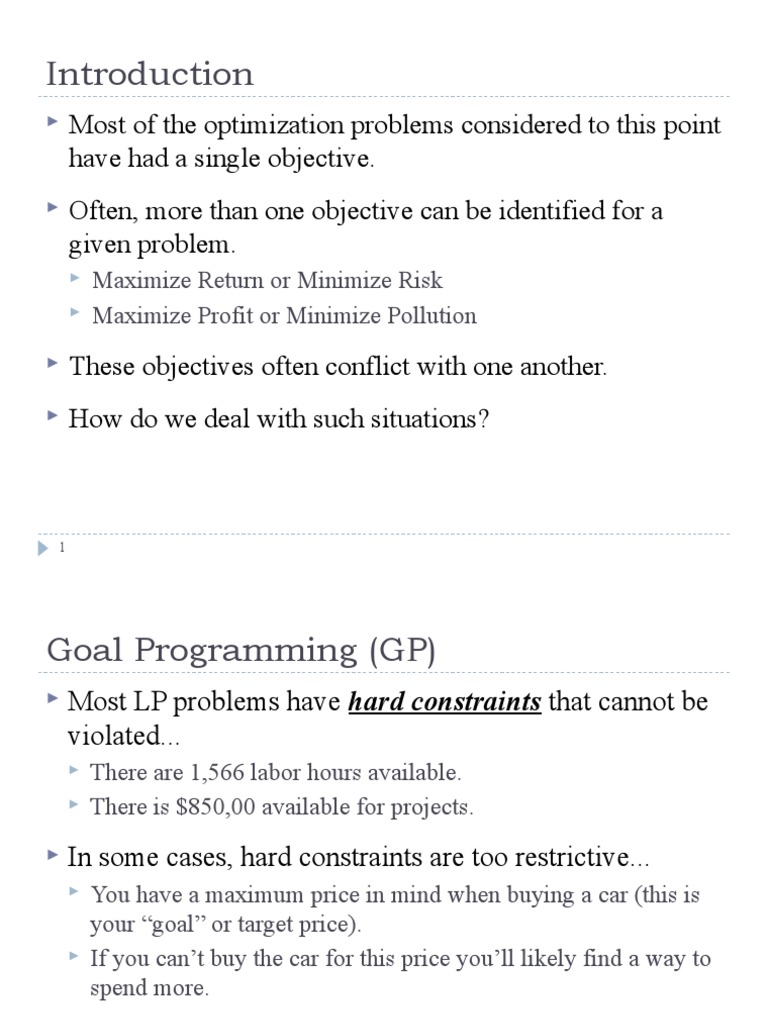 6 MOLP and Goal Programming | PDF | Mathematical Optimization | Systems Analysis