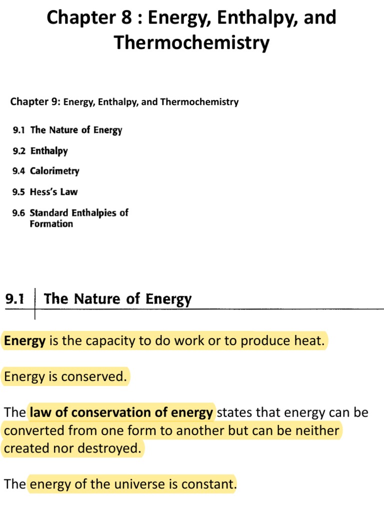 CH 8 - Energy, Enthalpy, and Thermochemistry | Download Free PDF | Heat ...