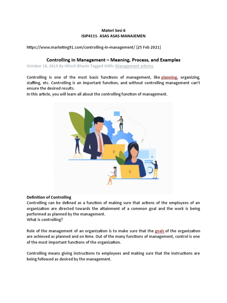 Controlling in Management Guide | PDF | Goal | Strategic Planning