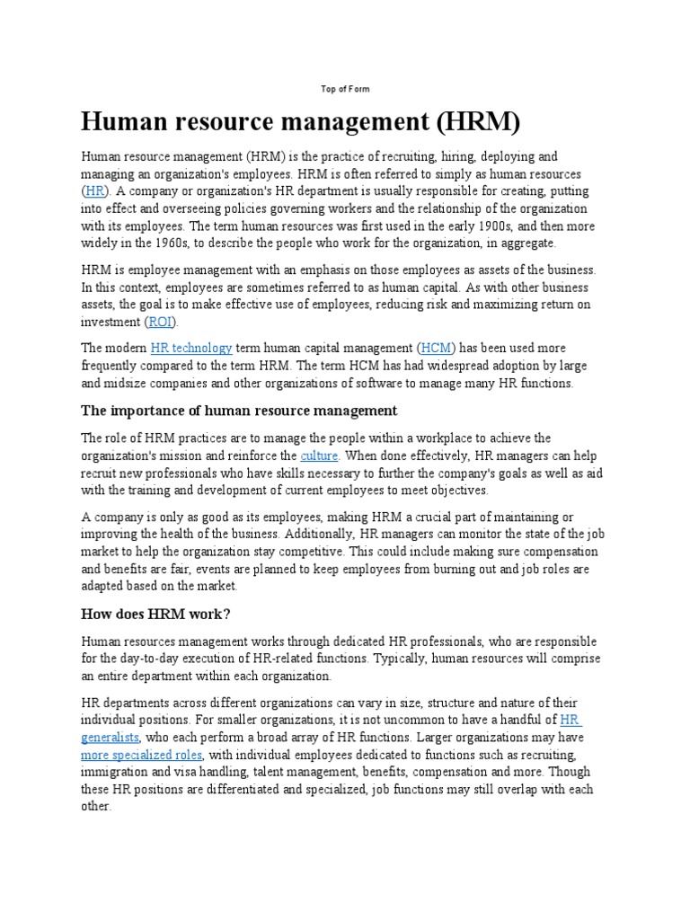 HR Notes | PDF | Human Resource Management | Human Resources