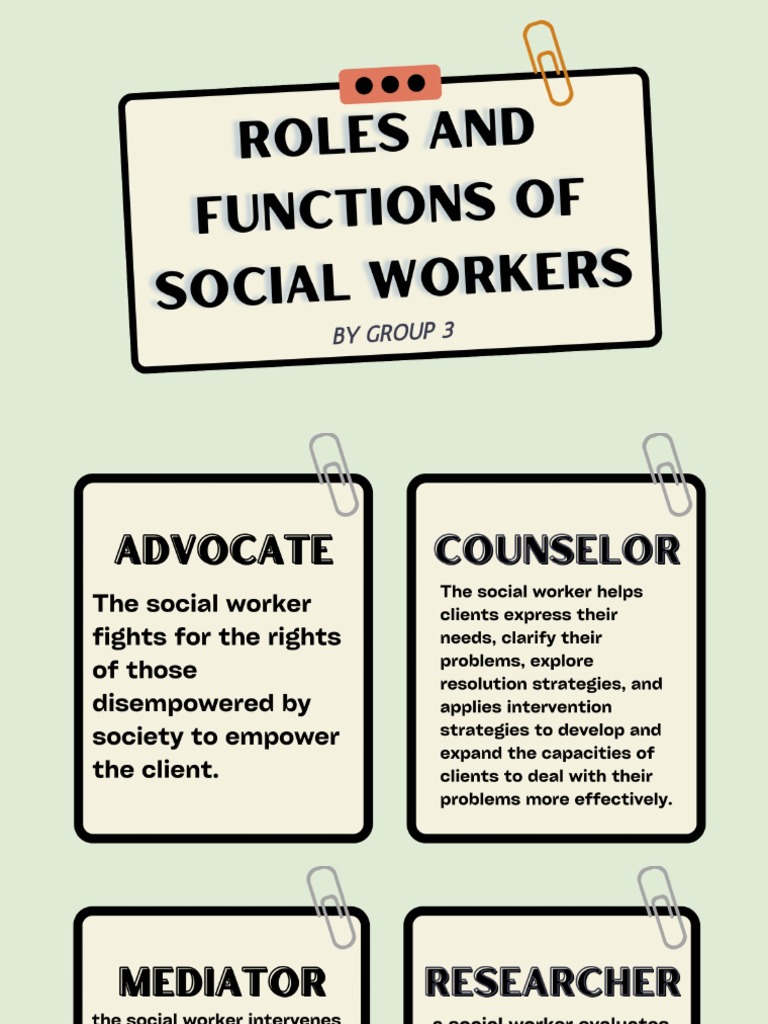 Roles and Functions of Social Workers | PDF
