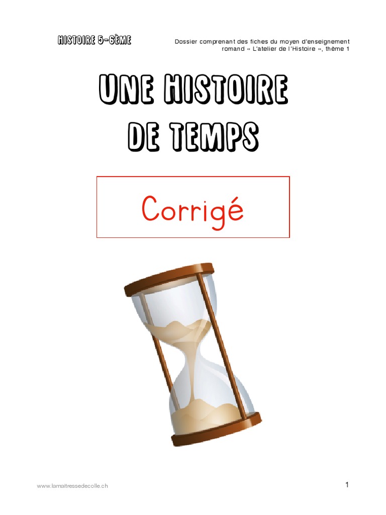 Dossier - Une Histoire de Temps - CORRIGE | PDF | Horloge