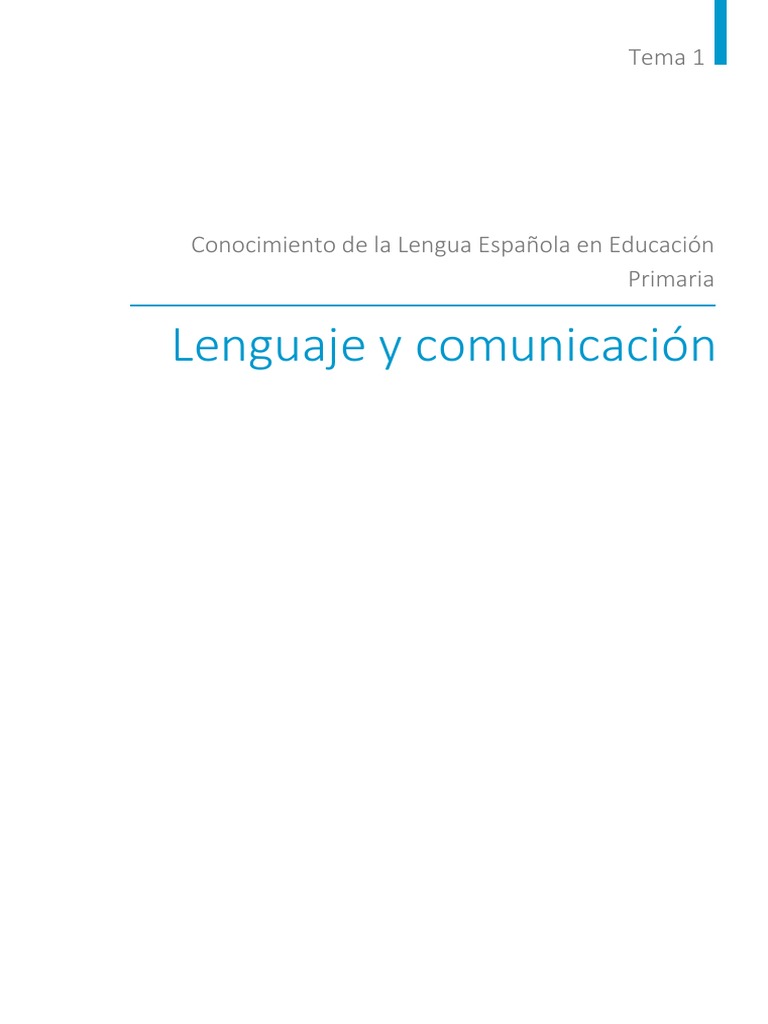 Ideas Clave T1 - Conocimiento de La Lengua Española | PDF | Comunicación | Comunicación no verbal