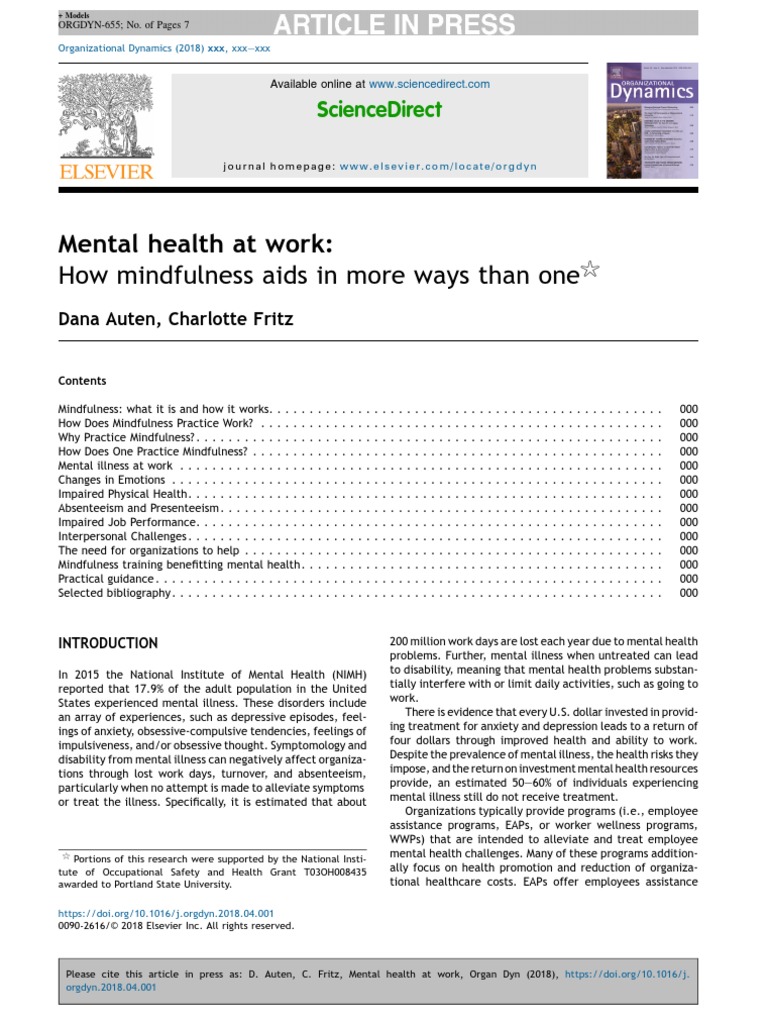 Auten 2018 | PDF | Mindfulness | Mental Health