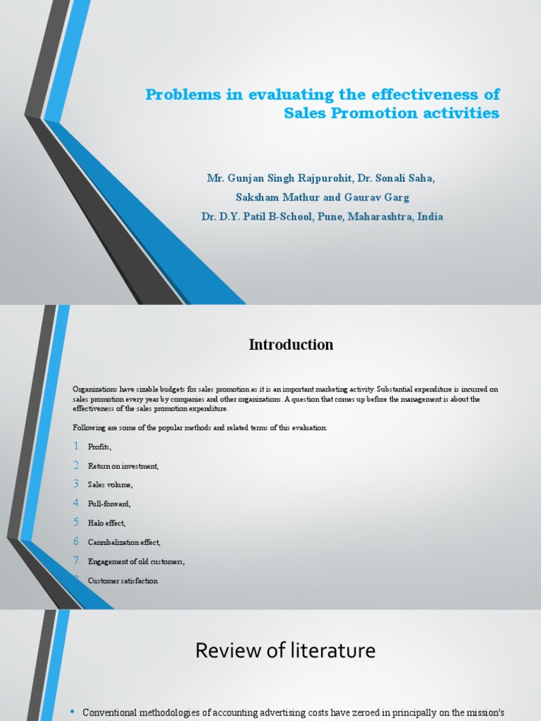 Problems in Evaluating The Effectiveness of Sales Promotion | PDF ...