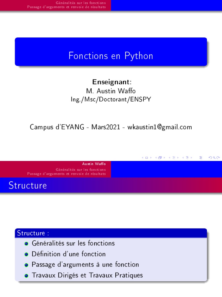 4 Fonctions | PDF | Python (Langage de programmation) | Nombre premier