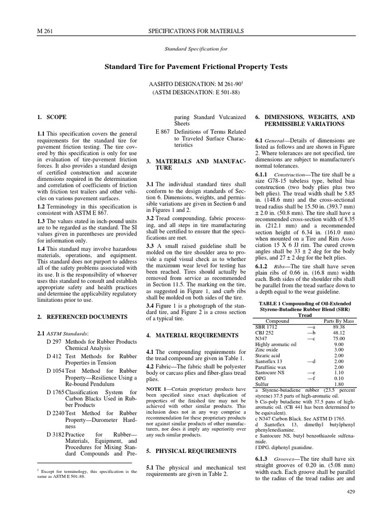 Standard Tire For Pavement Frictional Property Tests | Download Free ...