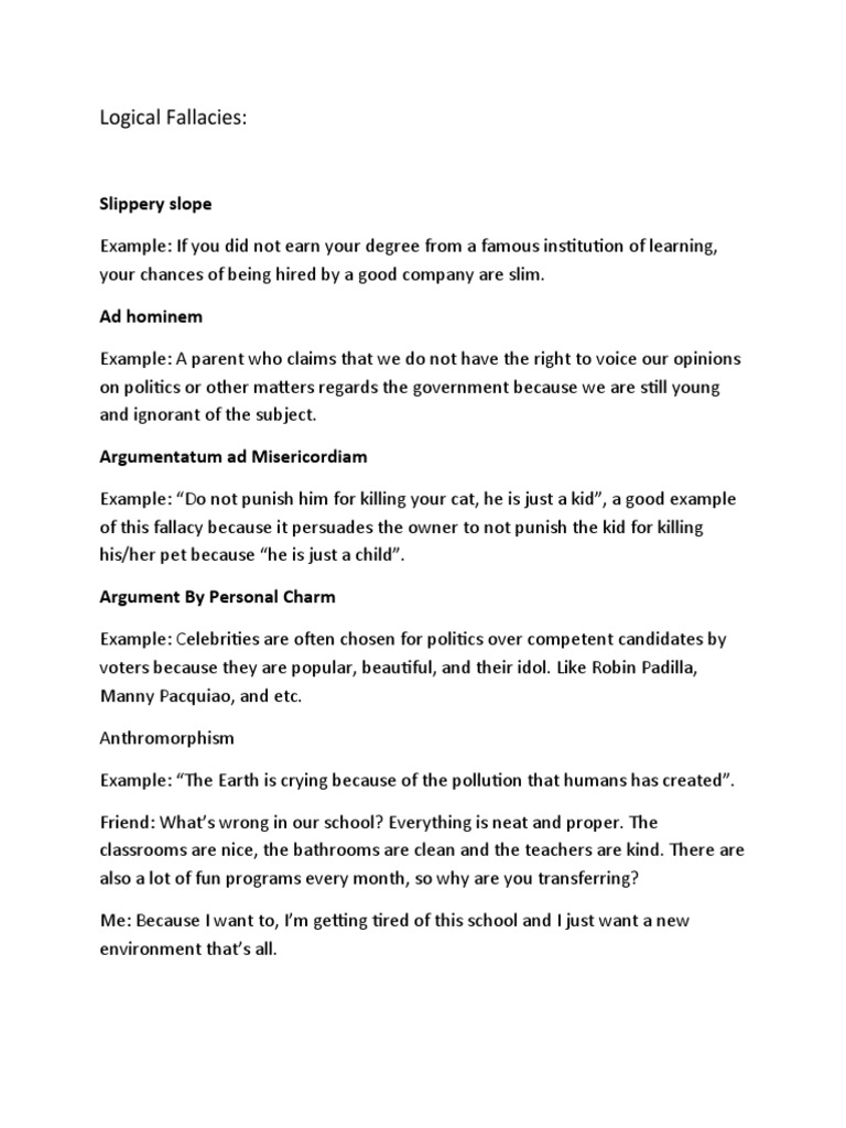 Logical Fallacies | PDF | Fallacy