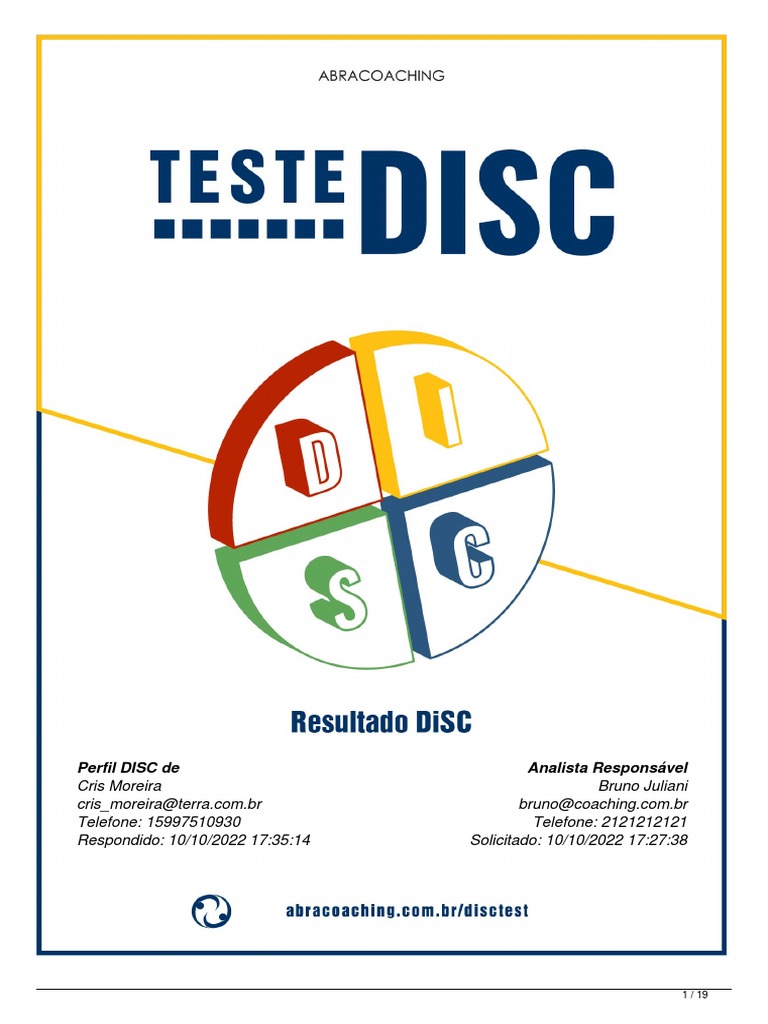 DISC Cris Moreira | PDF | Comportamento | Ciência cognitiva