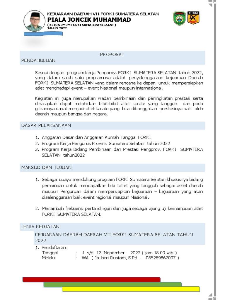 Proposal Kejurda Forki Bulan Nopember 2022.v4pas | PDF