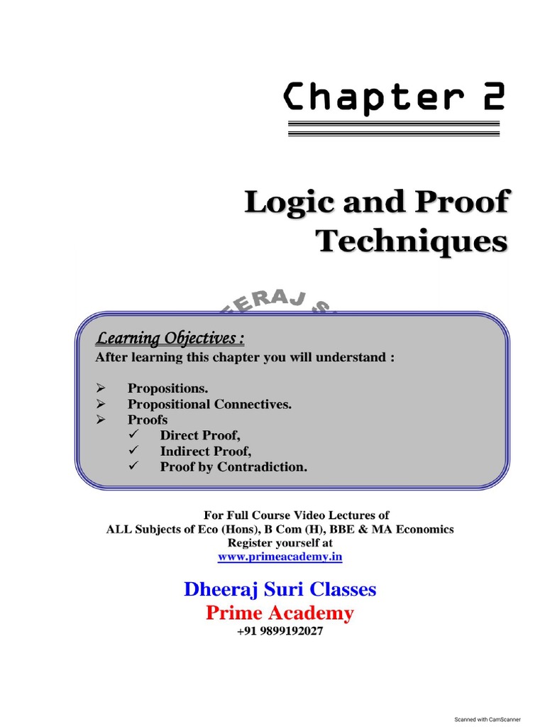 Chapter 2 Logic | PDF