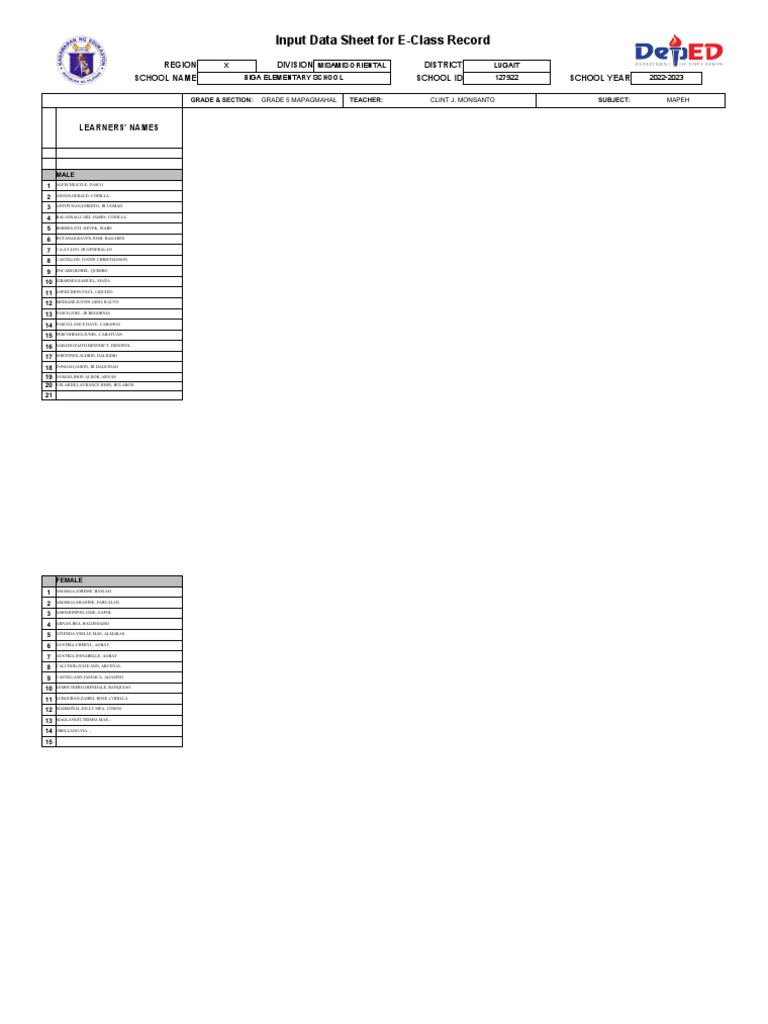 Grade 5b - Mapeh Version 1.0 2022-2023 | PDF