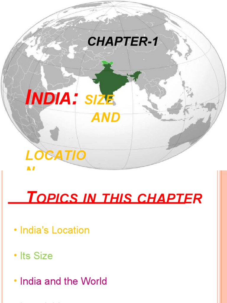 India: Size and Location Overview | PDF | Indian Ocean | Longitude
