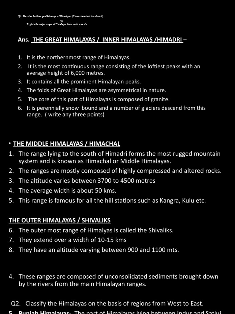 Understanding the Physiographic Regions of the Himalayas | PDF