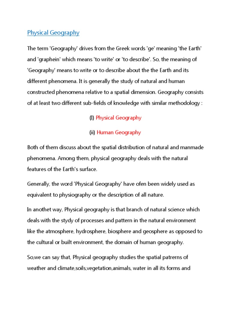 Physical Geography | Download Free PDF | Geography | Geomorphology