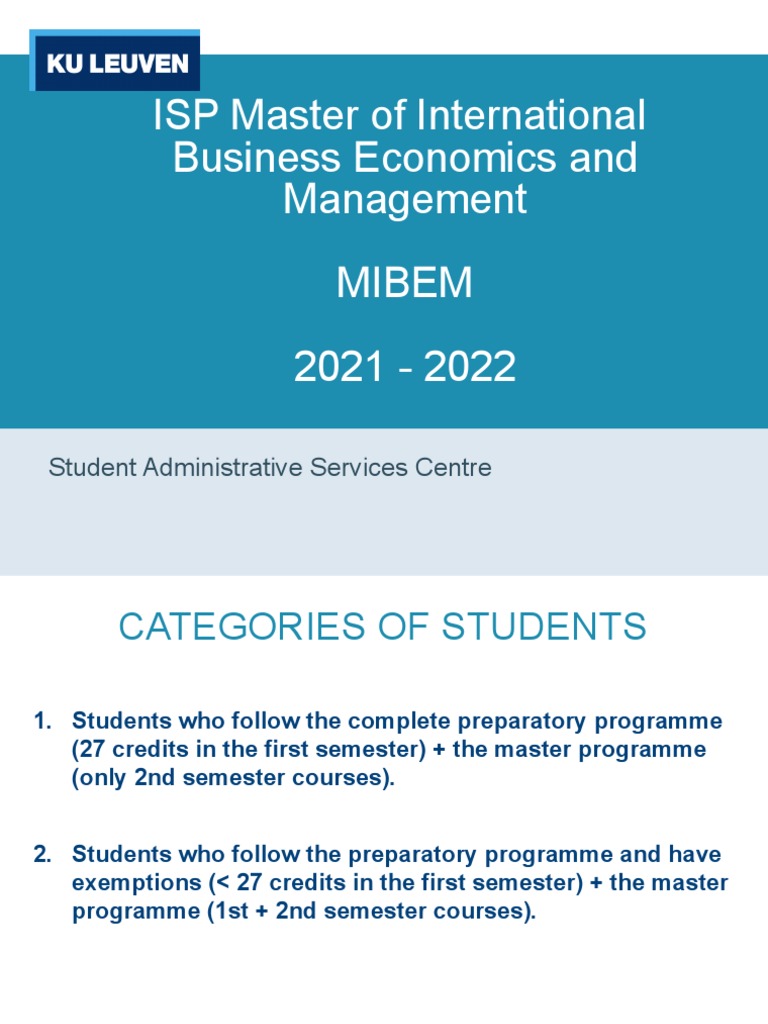 MIBEM ISP Guide for Students | PDF