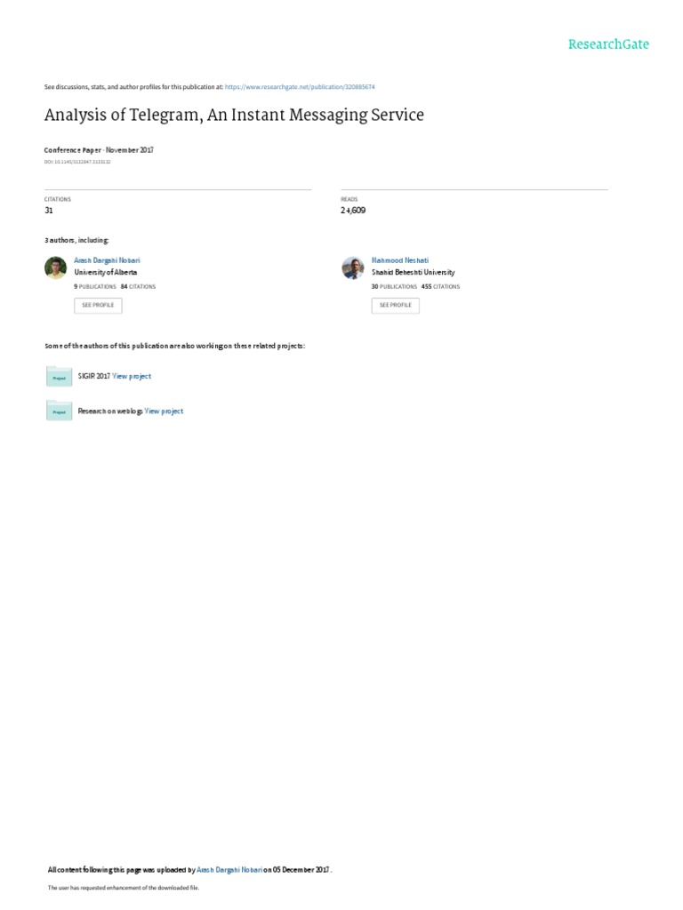 Telegram | PDF | Internet Bot | Instant Messaging