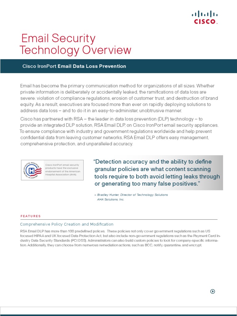 Cisco IronPort Email Data Loss Prevention Overview | PDF | Cisco ...