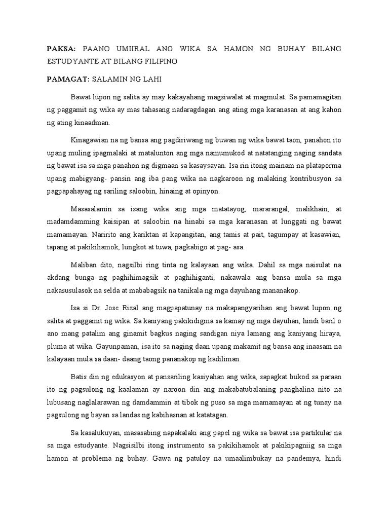 Fe01 - Salamin NG Lahi | PDF