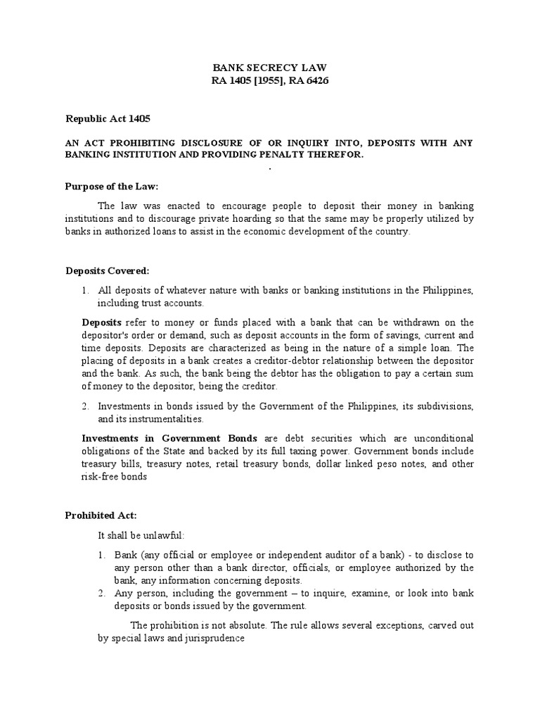 Bank Secrecy Law | Download Free PDF | Banks | Money Laundering