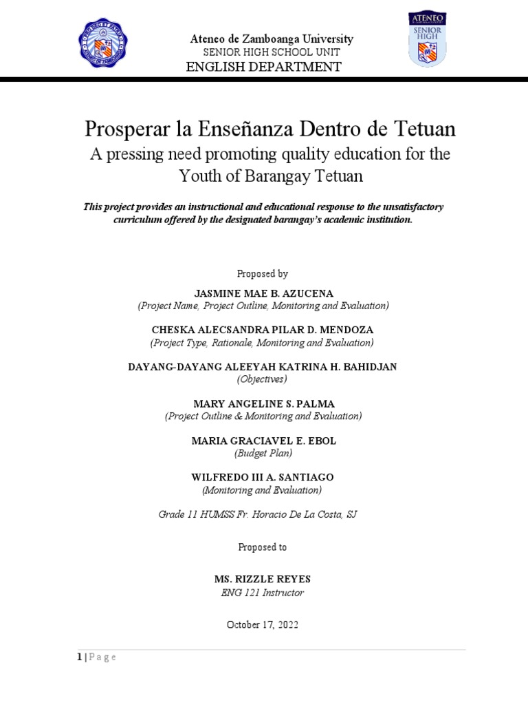 Eng Proposal Pdf Curriculum Pedagogy