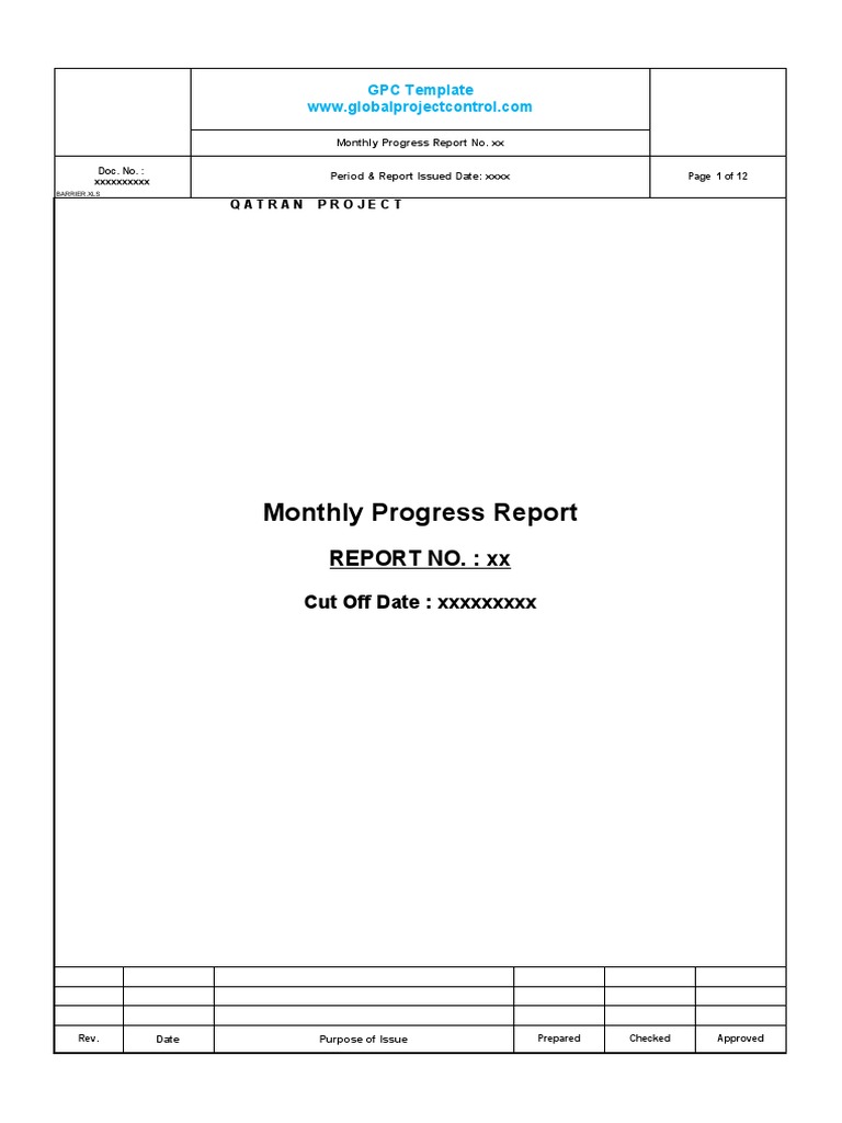 Monthly Report - Sample Template 001 | Download Free PDF | Business