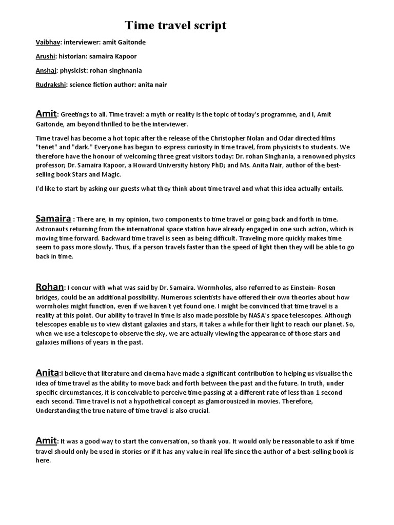 Time Travel Script-2 | PDF | Time Travel | Time