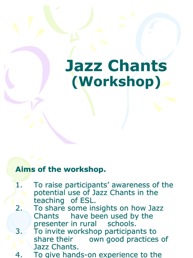 Jazz Chant Presentation | PDF | Epistemology | Pedagogy
