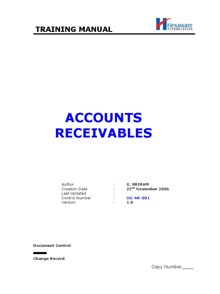Accounts Receivables: Training Manual | PDF | Debits And Credits | Invoice