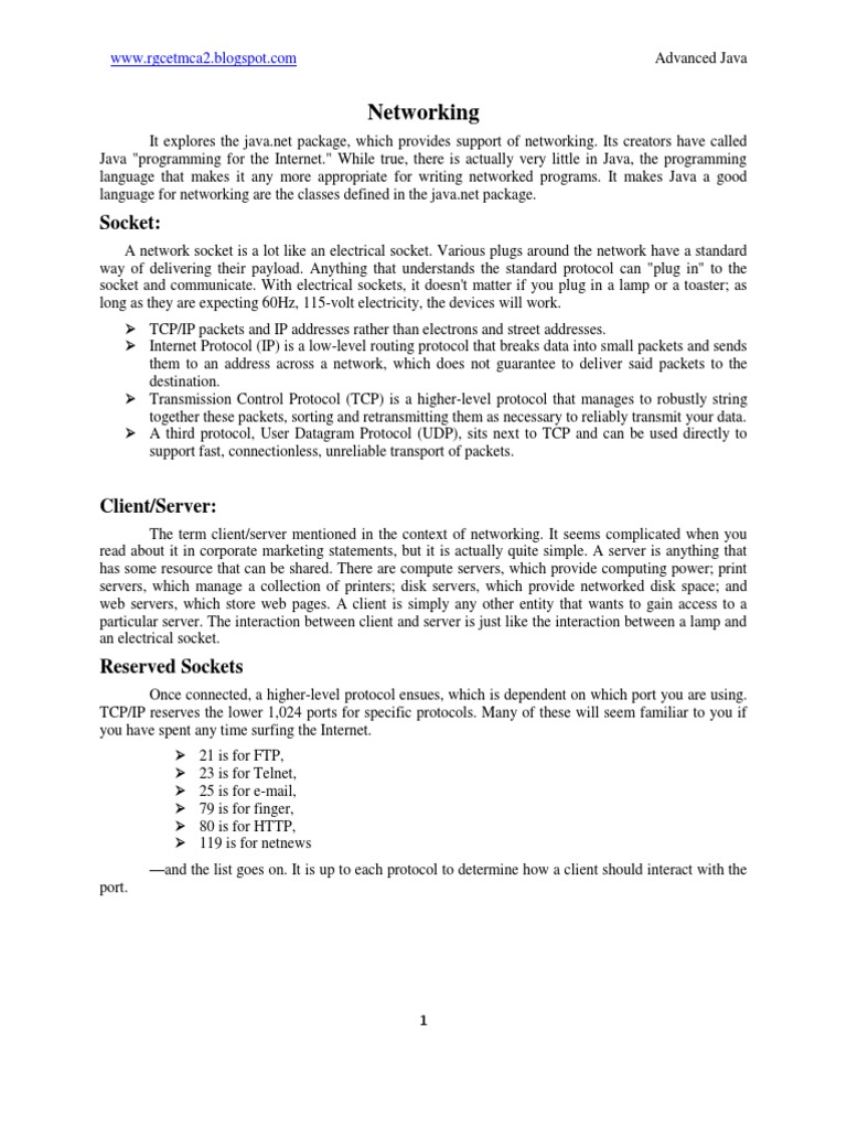 Networking | PDF | Port (Computer Networking) | Network Socket