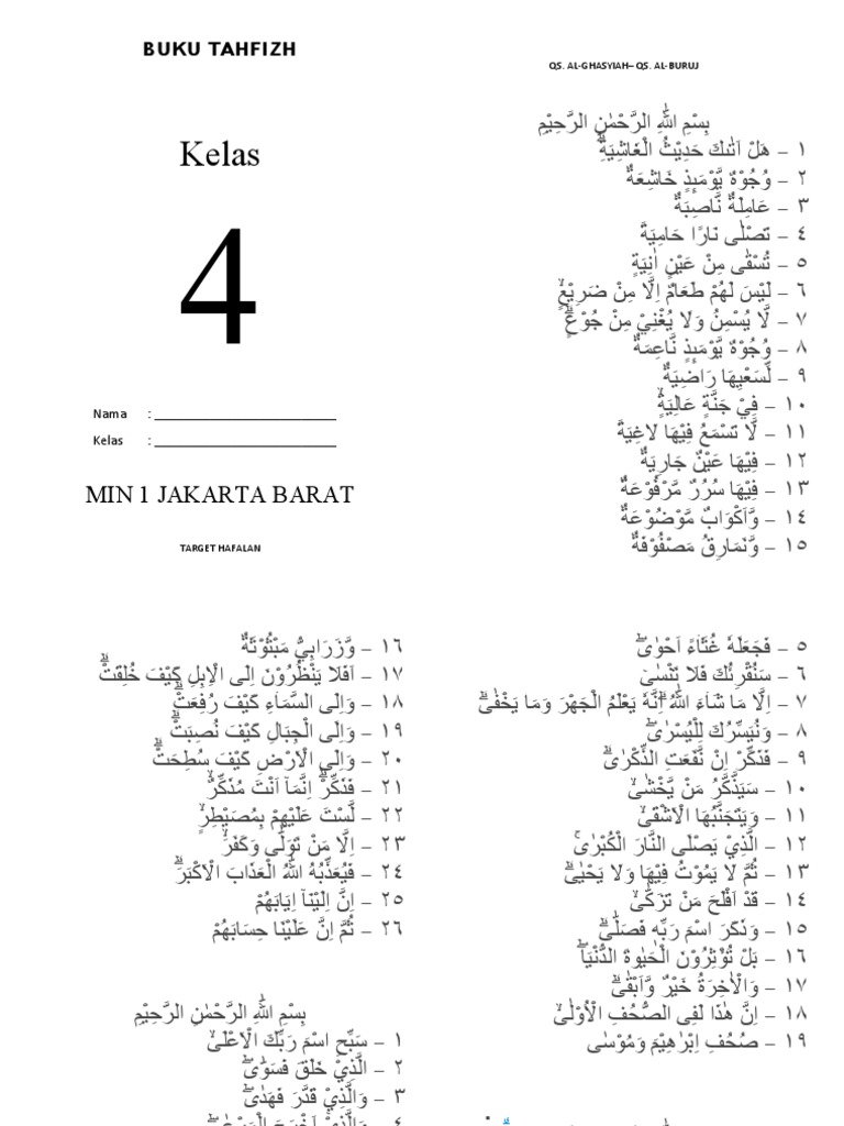 Buku Tahfizh Kelas 4 | PDF