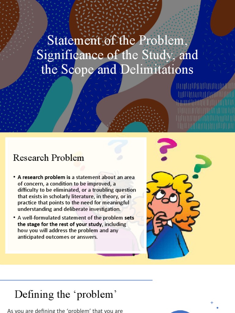 Research Problem Significance Scope Delimitations | PDF | Experience ...