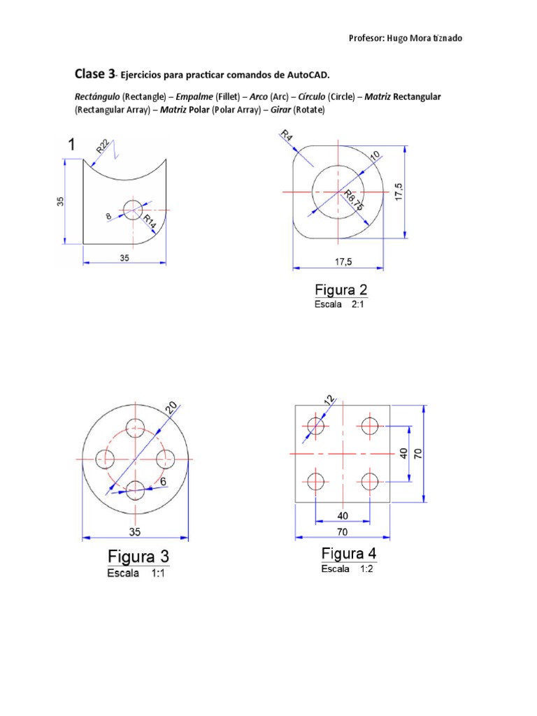 Ejercicios AutoCAD | PDF