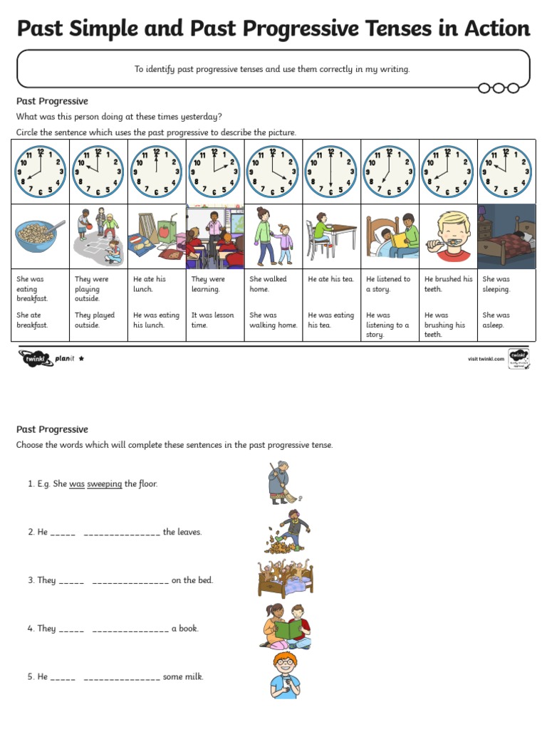 Understanding Past Progressive Tense | PDF | Linguistics