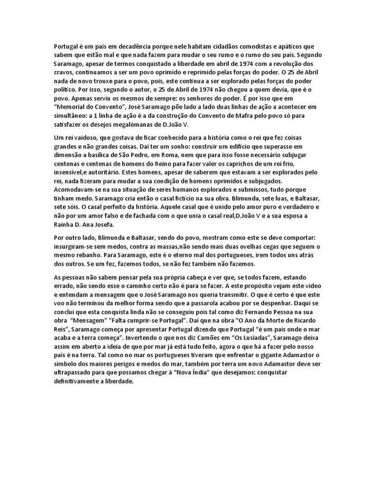 Portugal É Um País em Decadência Porque Nele Habitam Cidadãos ...