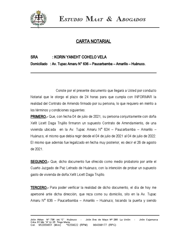 Carta Notarial | PDF | Gobierno