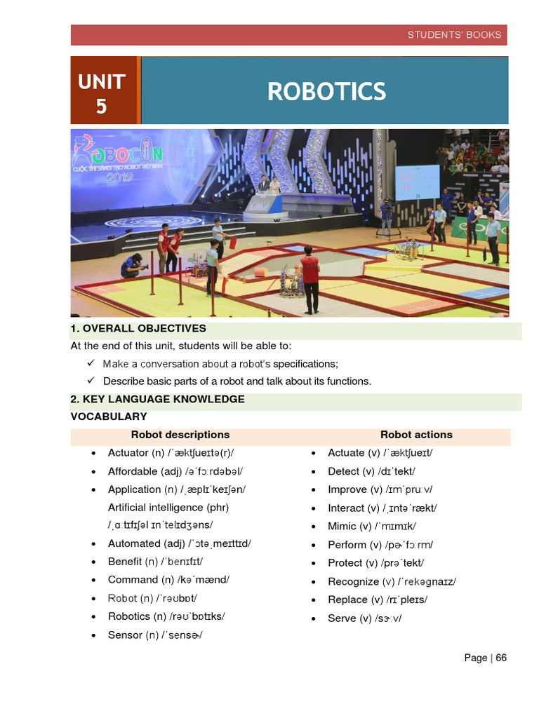 DT4 Students' Book - U5 | PDF | Robot | Robotics