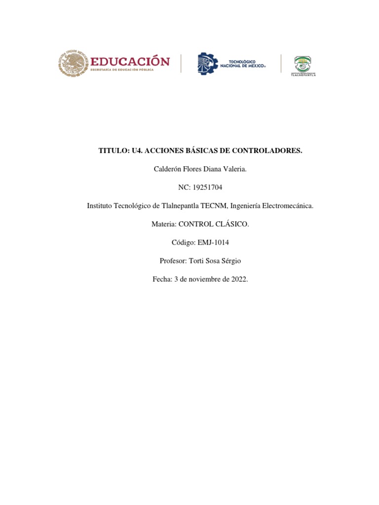 U4. Control Clásico | PDF | Sistema de control | Solenoide