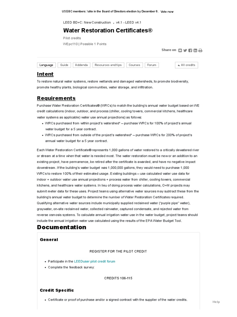 Water Restoration Certificates Overview | PDF | Water | Environment