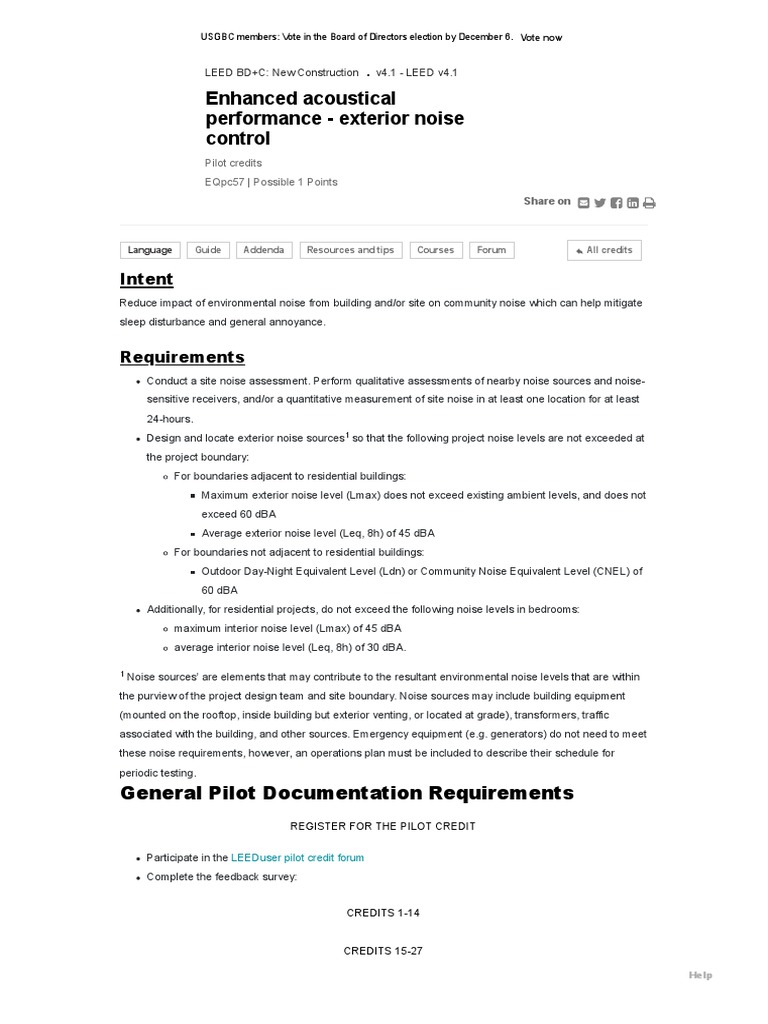 LEED v4.1: Enhanced Acoustical Performance | PDF | Noise
