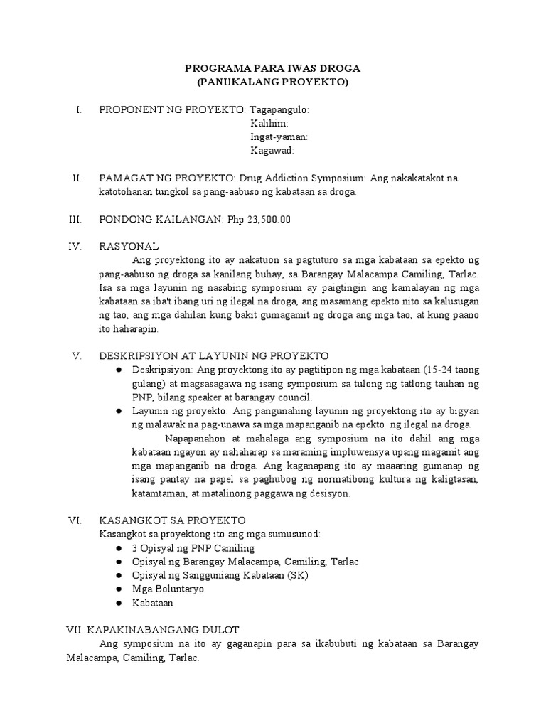 Project Proposal (Filipino - g1) | PDF
