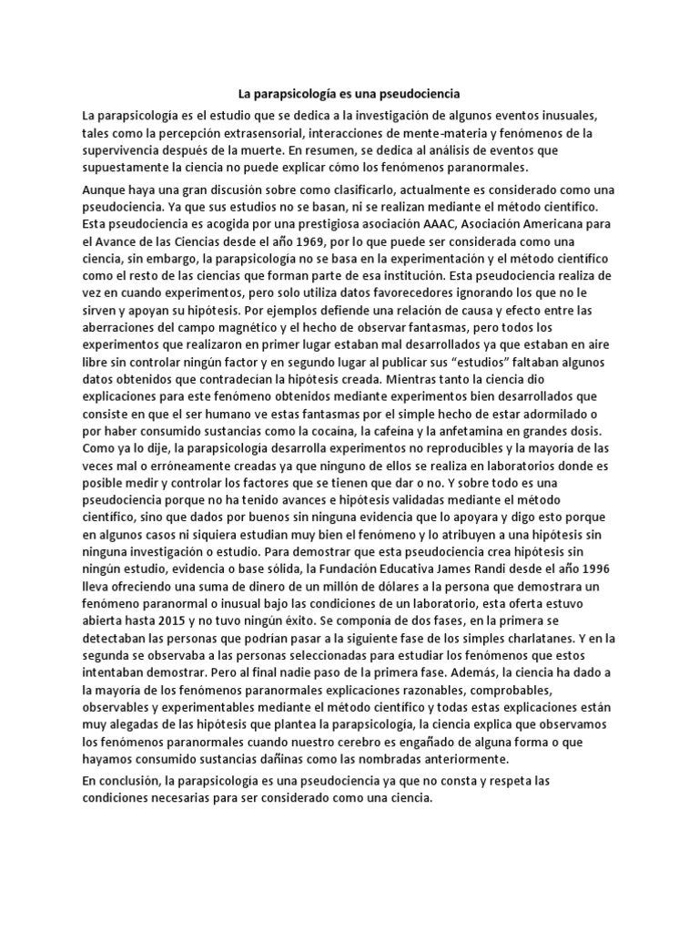 Parapsicología | PDF | Parasicología | Experimentar
