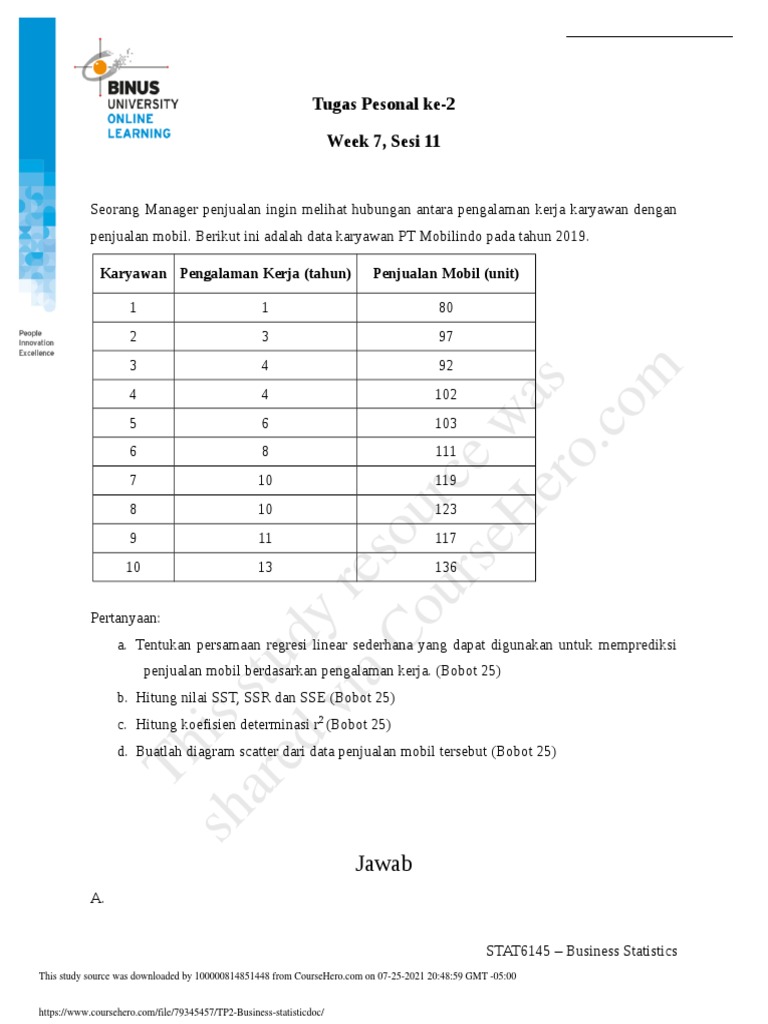 TP2 Business Statistic | PDF