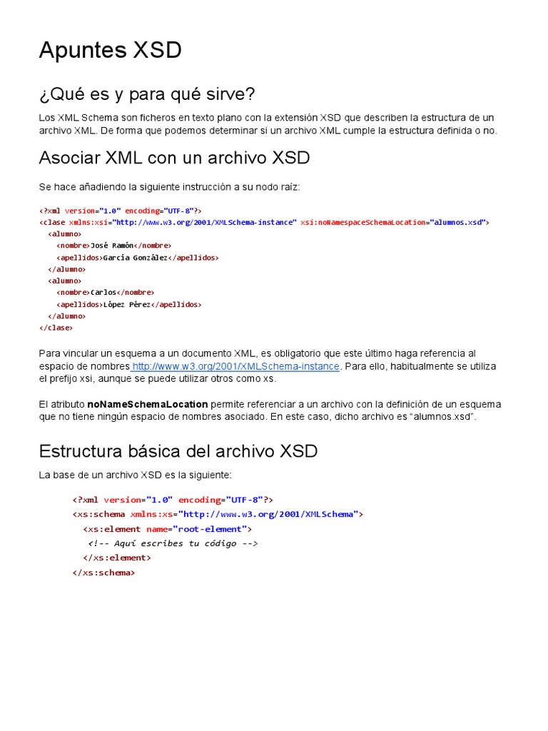 Apuntes XSD | PDF | Expresión regular | Ingeniería de software
