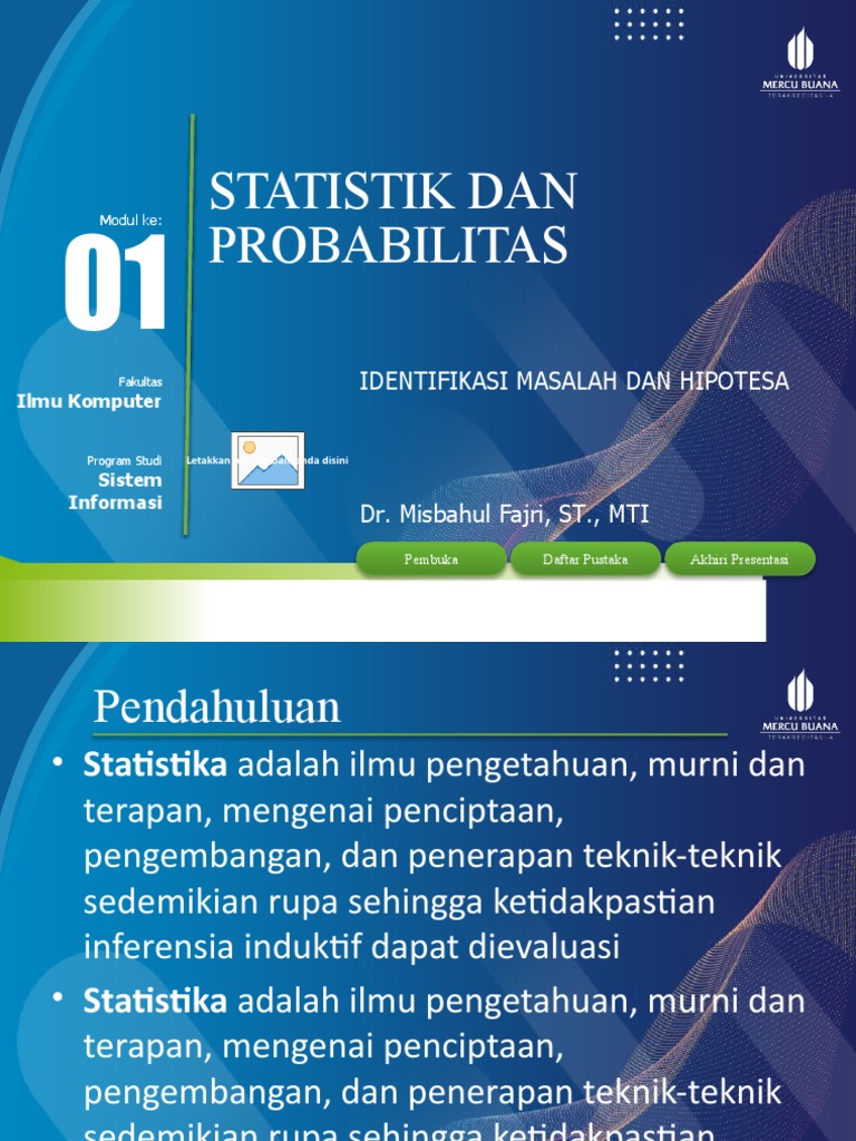 Modul 01 Statistik Dan Probabilitas | PDF | Karier & Perkembangan