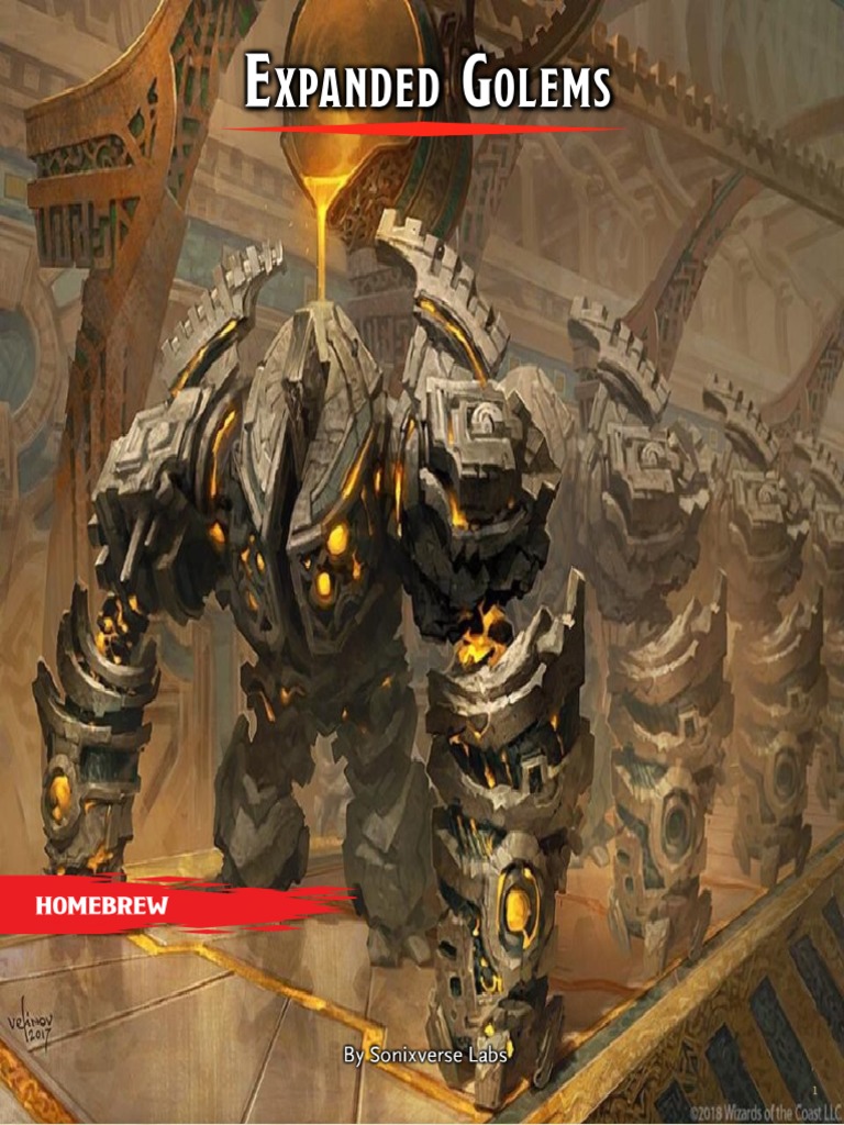 Expanded Golems by Sonixverse Labs - GM Binder | PDF