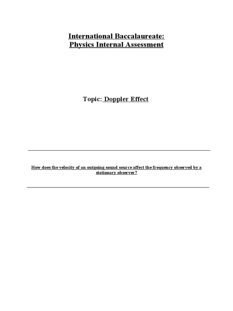 Physics IA | PDF | Waves | Doppler Effect