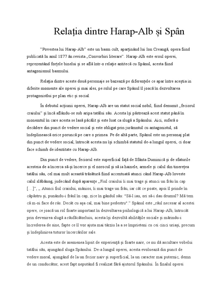 Relatia Harap-Alb Si Span | PDF
