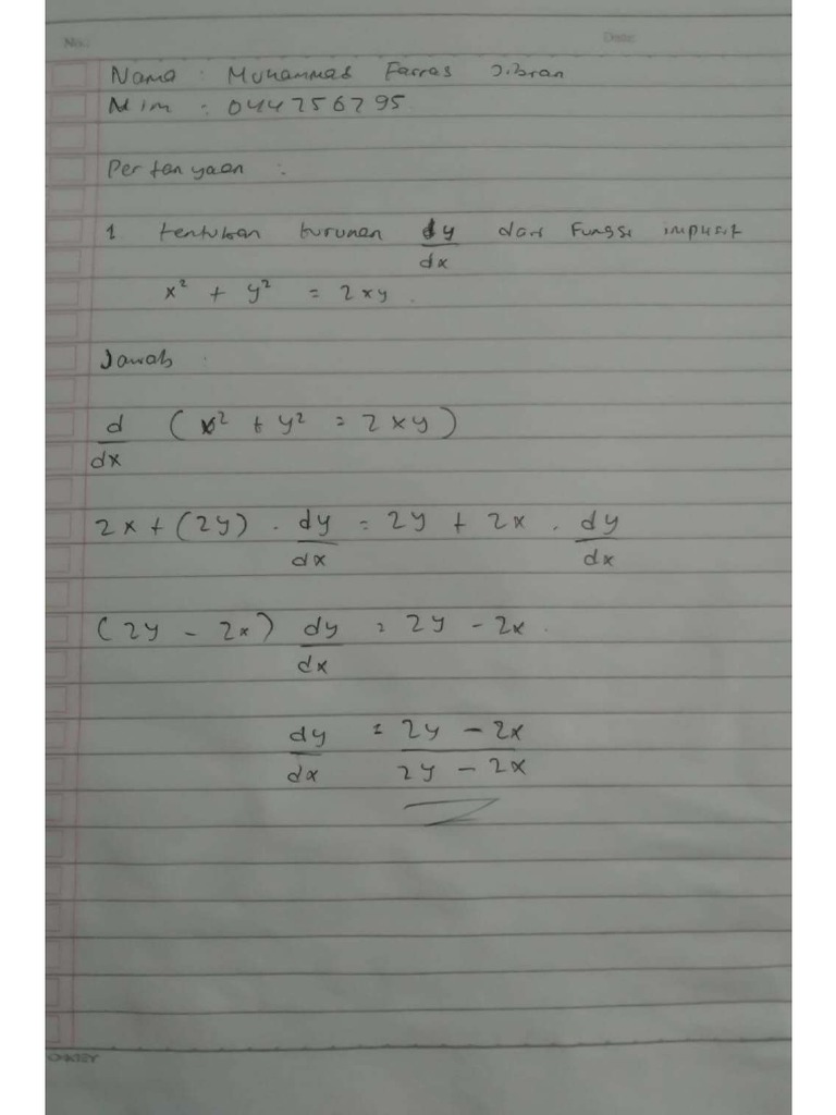 Diskusi 5 Kalkulus 1 - Muhammad Farras Jibran | PDF